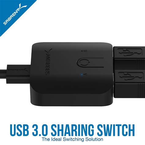SABRENT USB Sharing Switch For Multiple Computers And Peripherals LED Device Indicators USB