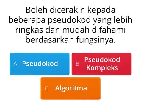 2 6 Memisahkan Pseudokod Tmk Tahun 6 Quiz