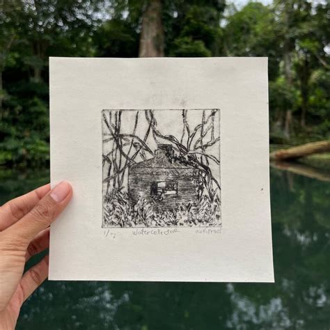 Drypoint Etchings Water Collector Rural Life Limited Edition Prints Black And White Art