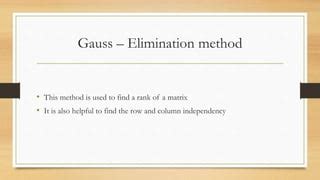 Gauss Method PPT