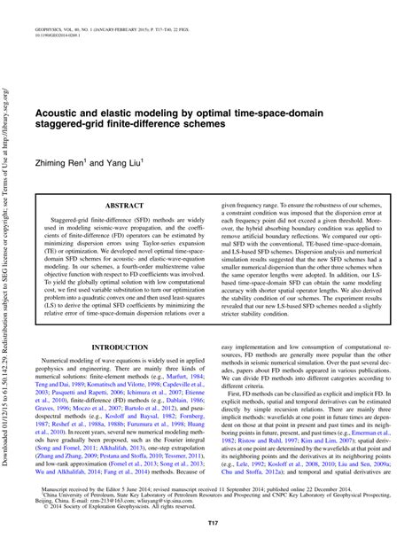 pdf acoustic and elastic modeling by optimal time space domain