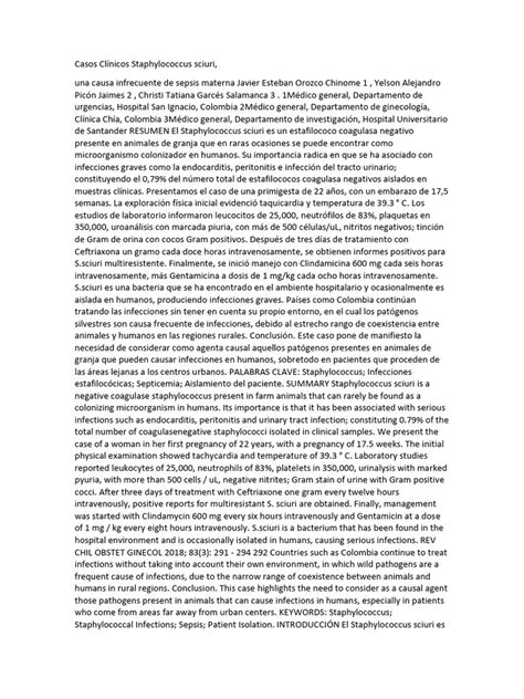 Casos Clínicos Staphylococcus Sciuri 1 Descargar Gratis Pdf Especialidades Medicas Inmunología