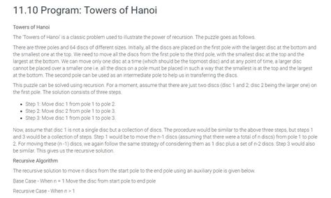 Solved 1110 Program Towers Of Hanoi Towers Of Hanoi The