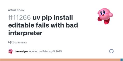 Uv Pip Install Editable Fails With Bad Interpreter · Issue 11266