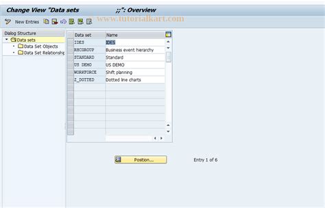 OOOD SAP Tcode Data Sets