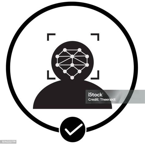 Face Id 스캔 아이콘입니다 얼굴 인식 기호입니다 얼굴 스캔 프로세스 기호입니다 플랫 스타일 Brand Name Smart
