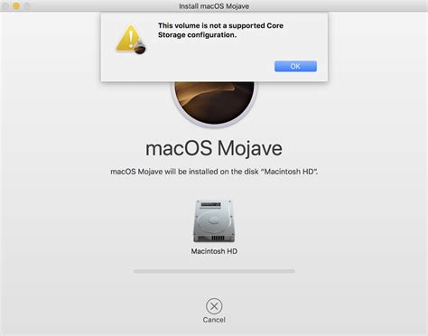 MacOS Mojave Wont Install Not Supported Core Storage MacRumors Forums
