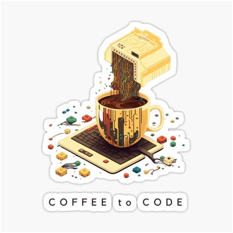 Programming Turning Coffee Into Code Sticker For Sale By Andreipopescu Redbubble