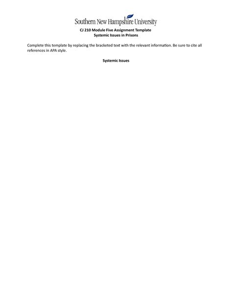Cj 210 Module Five Assignment Template Cj 210 Module Five Assignment Template Systemic Issues