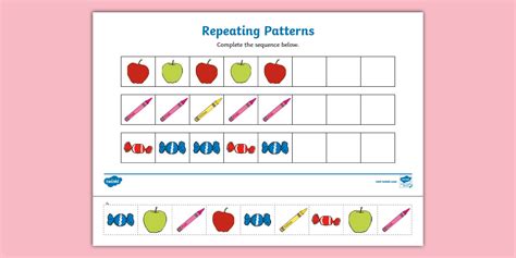 Repeating Patterns Worksheet Lenseignant A Fait Twinkl