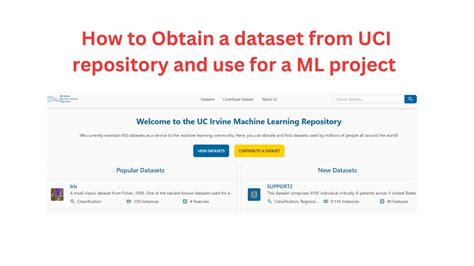 Obtaining The Dataset From Uci Repository And Using For A Ml Project