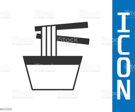 흰색 배경에 고립 된 그릇과 젓가락 아이콘회색 아시아 국수 길거리 패스트푸드 한국어 일본어 중국 음식 벡터 0명에 대한 스톡 벡터 아트 및 기타 이미지 Istock
