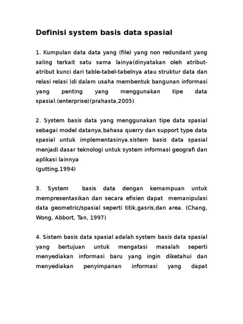 Definisi System Basis Data Spasial Pdf