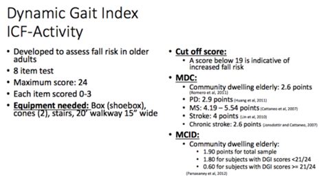 Dynamic Gait Index