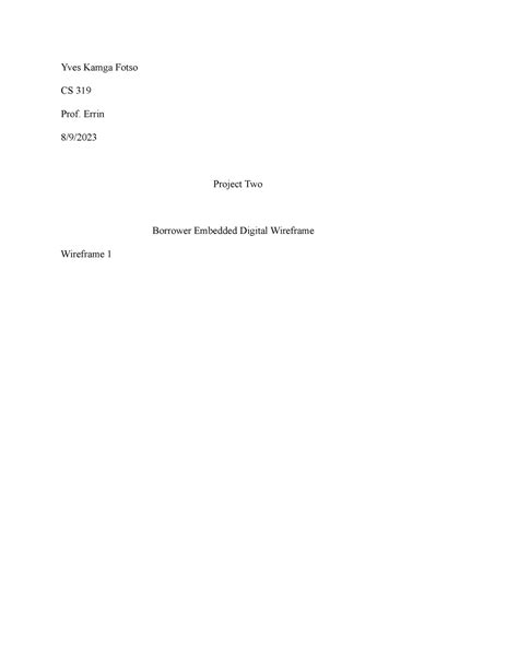 cs 319project two yves kamga fotso cs 319 prof errin 8 9 project