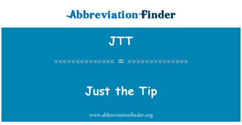 Jtt 정의 그냥 팁 Just The Tip