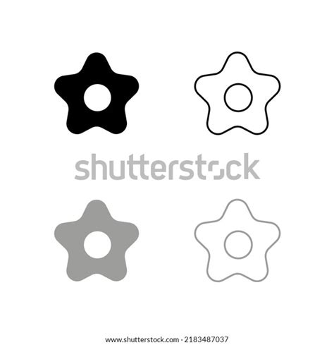 Vector Drawing Rounded Star Silhouette Contour Stock Vector Royalty