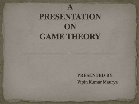 Game Theory Ppt Pptx