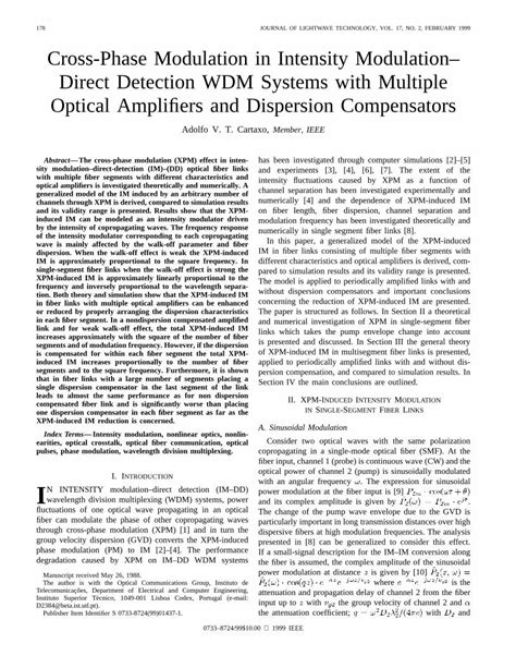 pdf cross phase modulation in intensity modulation direct detection