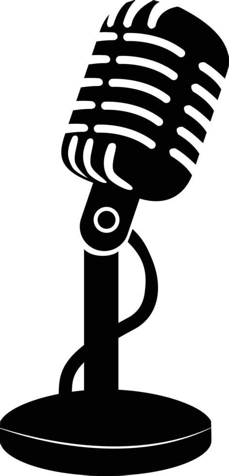 retro microphone icon on white background vintage microphone sign