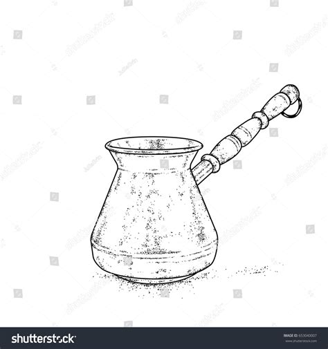 Vintage Jezva Coffee Turka Coffee Dishes Stock Vector (Royalty Free ...