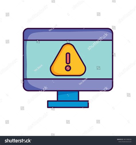 Computer Warning Sign On Screen Over Stock Vector Royalty Free Shutterstock