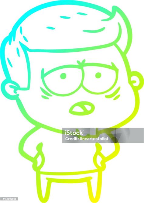 만화 피곤한 남자의 차가운 그라데이션 선 그리기 그라데이션에 대한 스톡 벡터 아트 및 기타 이미지 그라데이션 기진맥진 낙서 드로잉 Istock