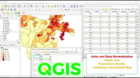 Working With Attribute Table In Qgis Joining Tables Population Density And Preparing Choroplate