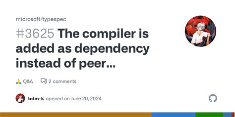 The Compiler Is Added As Dependency Instead Of Peer Dependency