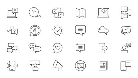 Customer Service And Support Outline Icon Collection Thin Line Set Contains Such Icons As