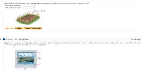 solved a farmer has a rectangular garden plot surrounded by