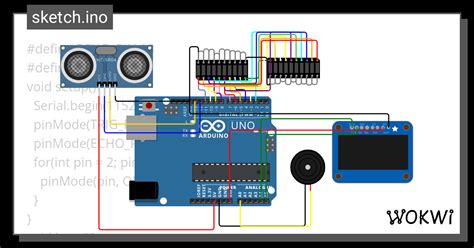 Sensor Parkir Menggunakan Led Bar Wokwi Esp32 Stm32 Arduino Simulator