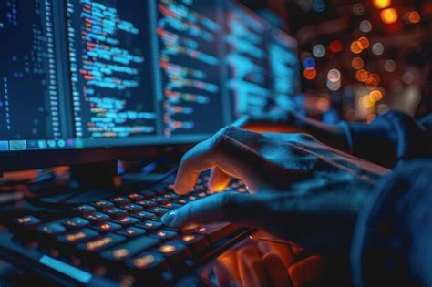 Premium Photo Programmers Hands On Keyboard Writing Source Code