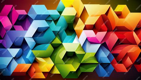 Premium Ai Image Generative Ai Spectrum Fusion A Mesmerizing Array Of Overlapping Geometric Shapes