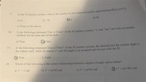 solved 17 in the si metric system what is the symbol for