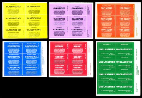 Secret Classified Us Government Property Stickers 6 Different Sheets Etsy
