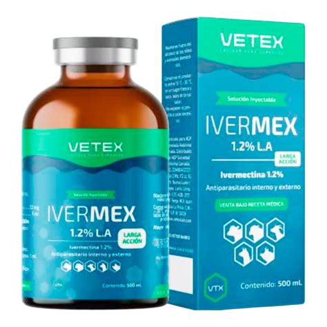 Ivermex 12 100ml Ivermectina Antiparasitario Sol Inyectable Vetex
