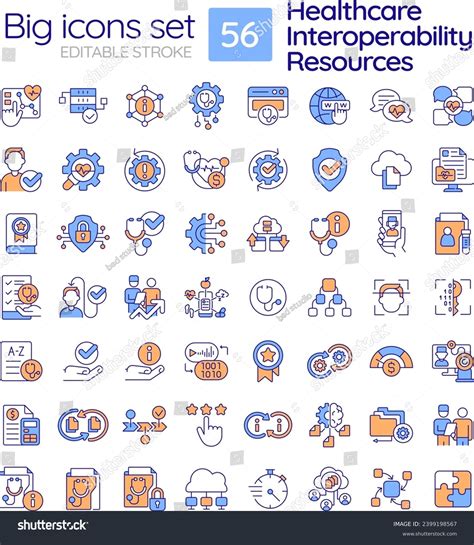 2d Editable Multicolor Big Line Icons Stock Vector Royalty Free
