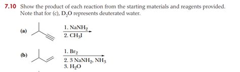 Solved 7.10 Show the product of each reaction from the | Chegg.com