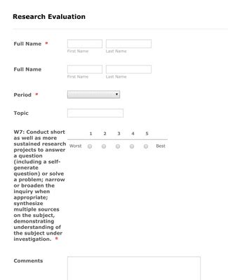 Research Evaluation Form Template Jotform