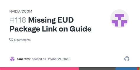 Missing EUD Package Link On Guide Issue 118 NVIDIA DCGM GitHub
