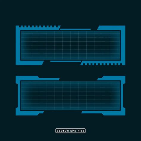 미래 지향적인 Ui 프레임 사이버 세트 프리미엄 벡터