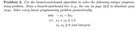Solved Use The Branch And Bound Algorithm To Solve The Chegg