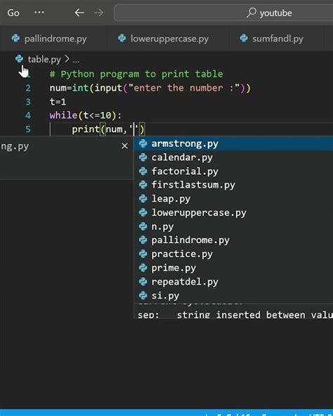Python Program To Print Tabletablepythonprogramming Youtube