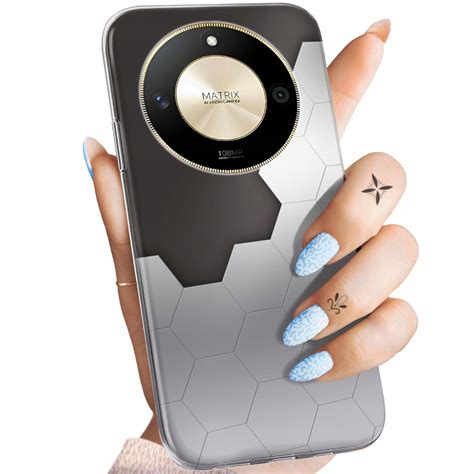 Etui Do Huawei Honor X50 5g Wzory Szare Metallic Grey Obudowa Pokrowiec