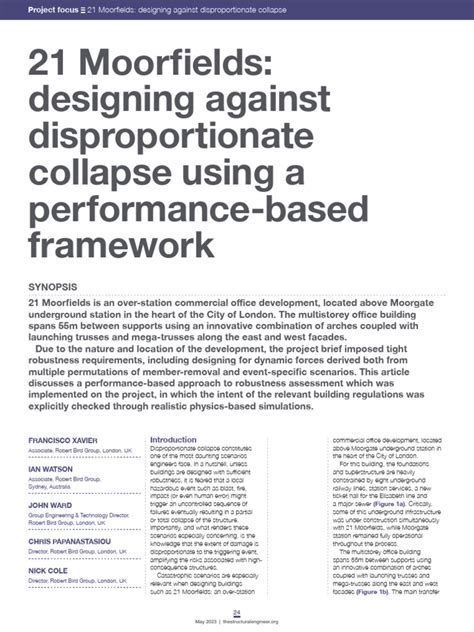 21 Moorfields Designing Against Disproportionate Collapse Using A