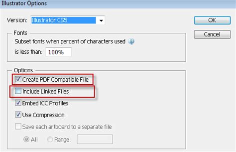 Adobe Illustrator Ai Pdf Linking Embedding And Saving Department