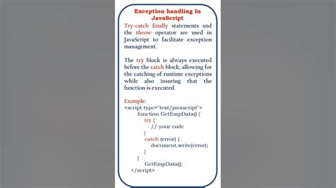 Exception Handling In Javascript Ensolutions5210 Coding Class