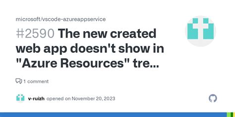 The New Created Web App Doesn T Show In Azure Resources Tree View Issue Microsoft