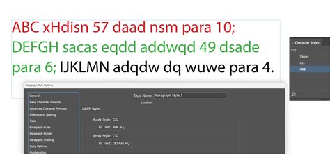 Indesign Grep Code To Add Character Styles To Words In List Separated
